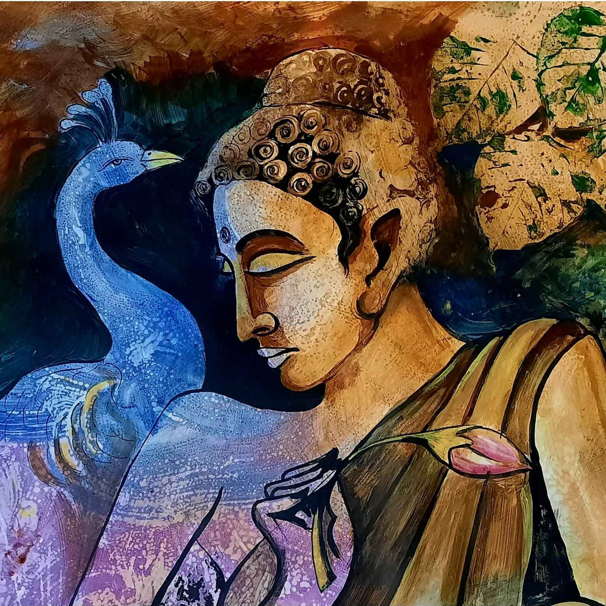 Buddha and Peacock Symbol of Purityf Distraction – Crafttatva.com