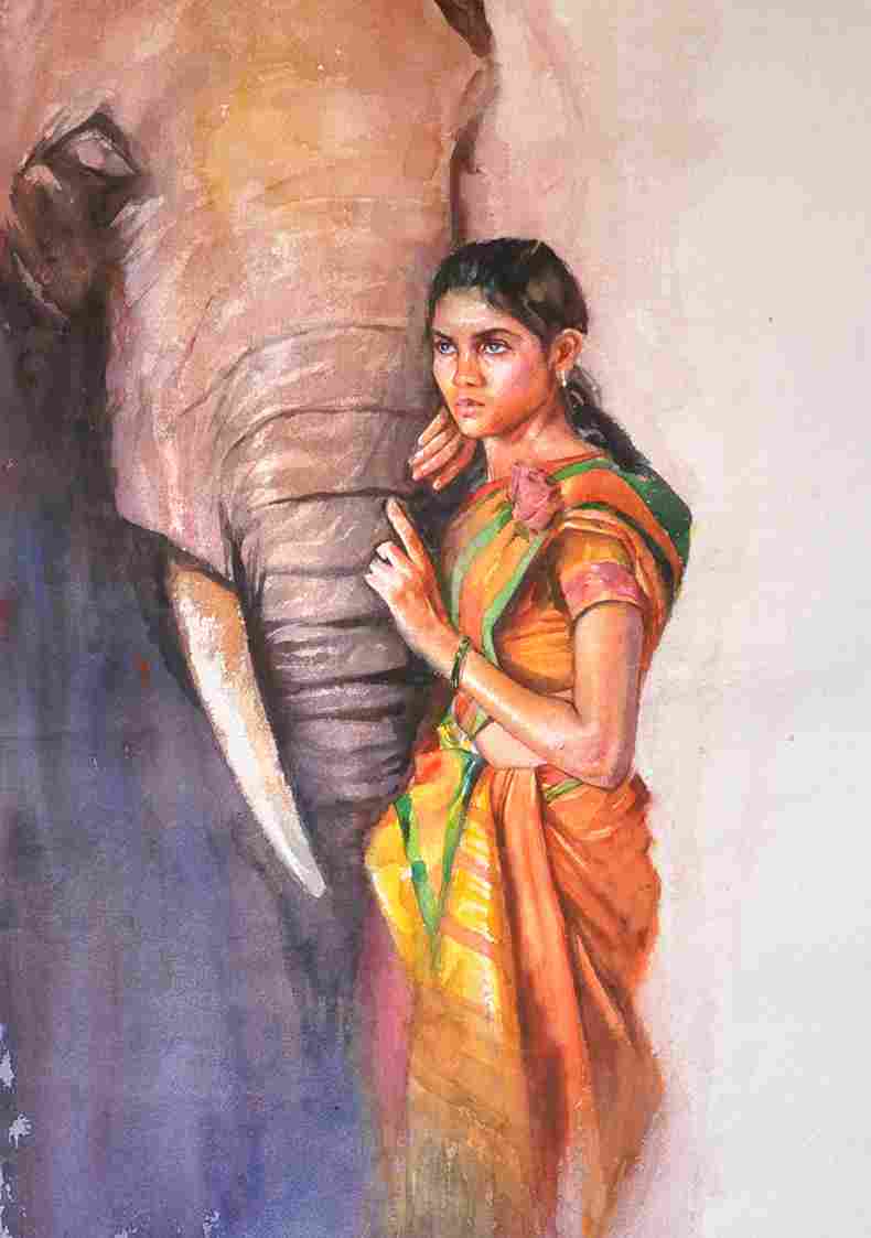 Lady with Elephant – Crafttatva.com