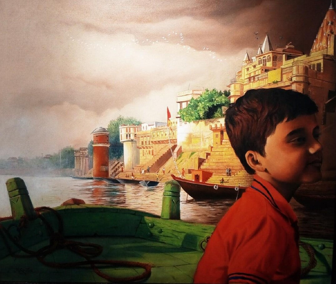 Banaras Ghat With My Son – Crafttatva.com